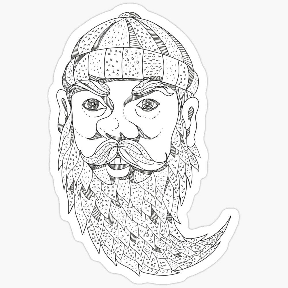 DOPASTICKER Paul Bunyan Lumberjack Doodle Art Sticker Phone Decal Water ...