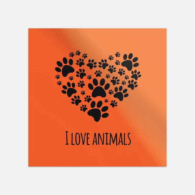 DOPASTICKER Paw Heart I Love Animals Sticker Decal Phone Decal Water ...