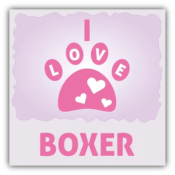 DOPASTICKER Paw I Love Boxer Car Sticker Phone Water Bottle Stickers ...