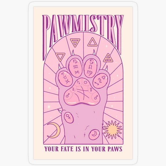 DOPASTICKER Pawmistry Transparent Decorative Laptop, Phone Stickers ...