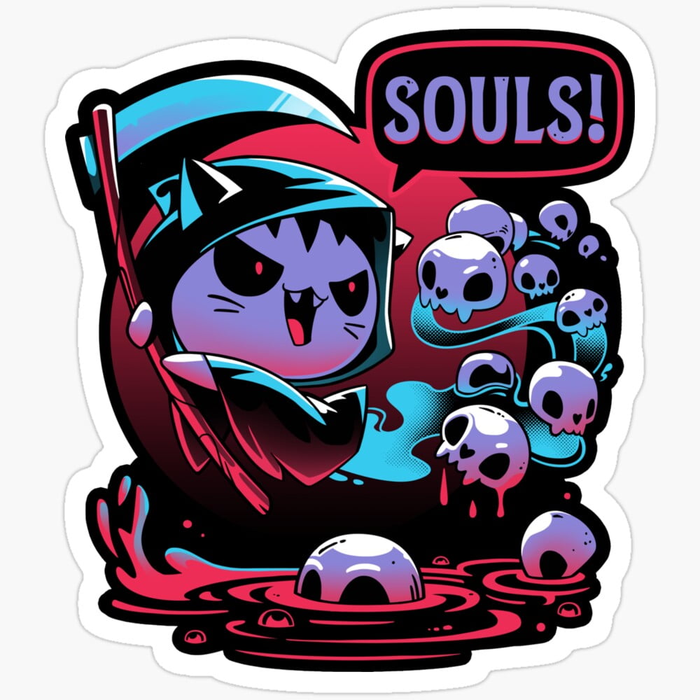 DOPASTICKER Paws Of Death - Evil Cat Reaper Sticker Phone Decal Water ...