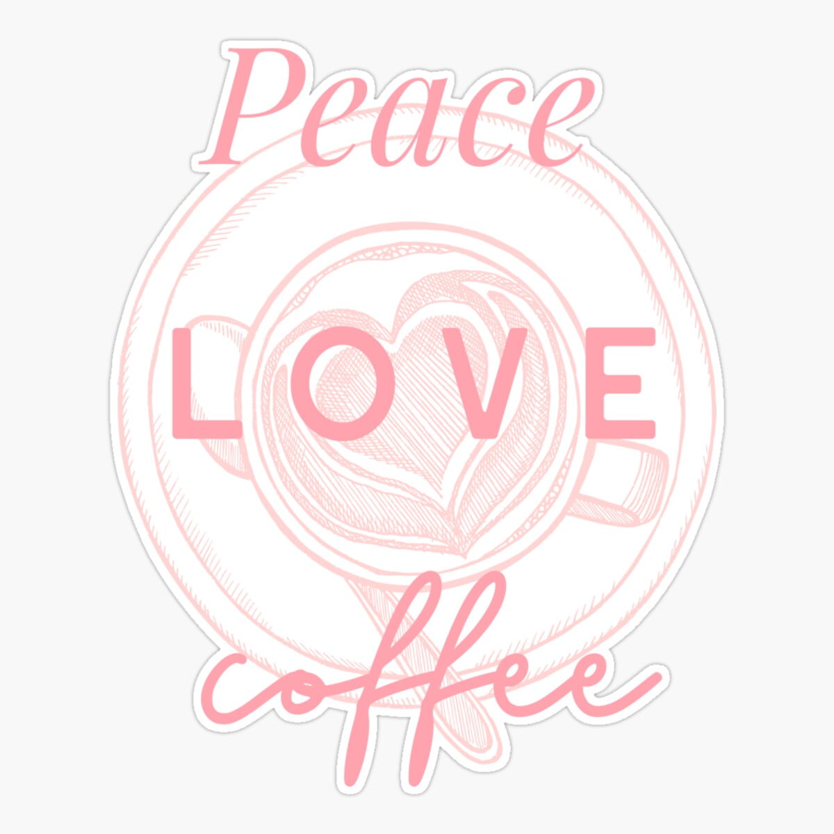 DOPASTICKER Peace Love Coffee Addicts Anonymous Sticker, Phone Sticker ...