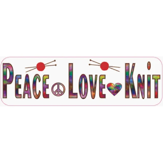 DOPASTICKER Peace Love Knit Knitting Sticker Car Sticker Phone Sticker ...