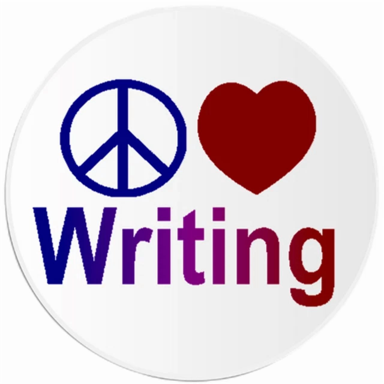 DOPASTICKER Peace Love Writing Sticker, Writer Write Author Phone Decal ...