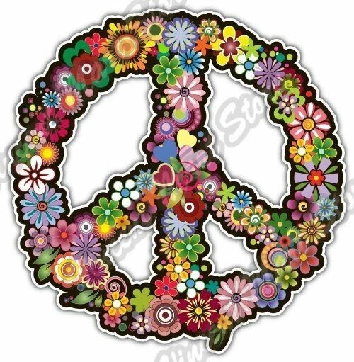 DOPASTICKER Peace Sign Hippie Abstract Ornament Colorful Car Sticker ...