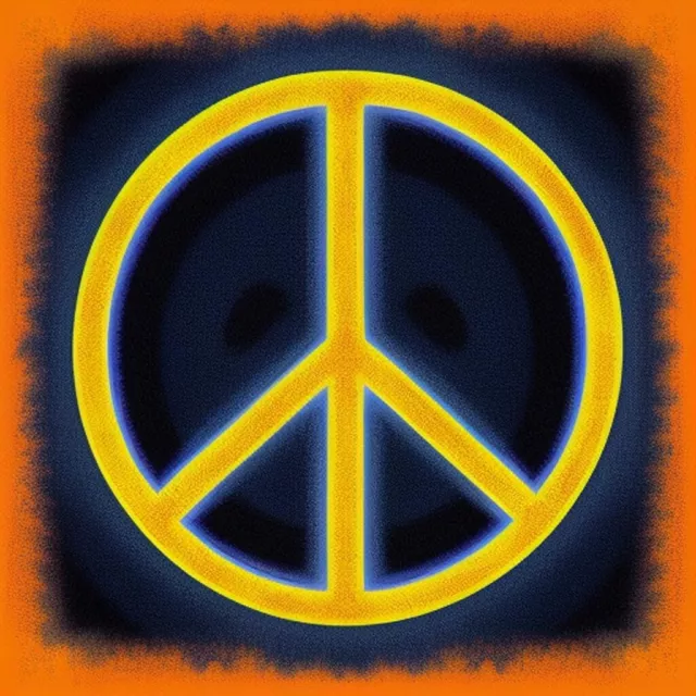DOPASTICKER Peace Sign Sticker Orange Grunge Trippy Hippie 60S Hippie ...