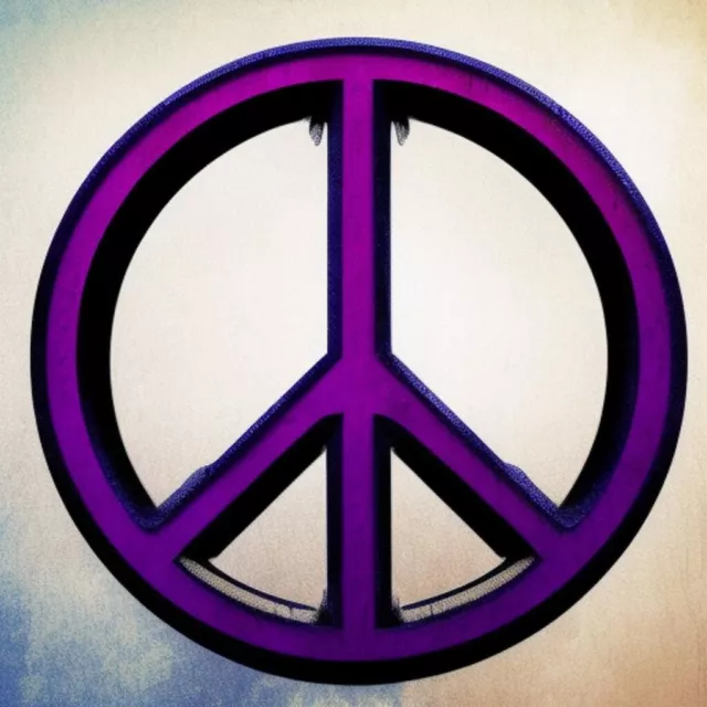 DOPASTICKER Peace Sign Sticker Purple Rainbow Grunge Hippie 60S Hippie ...