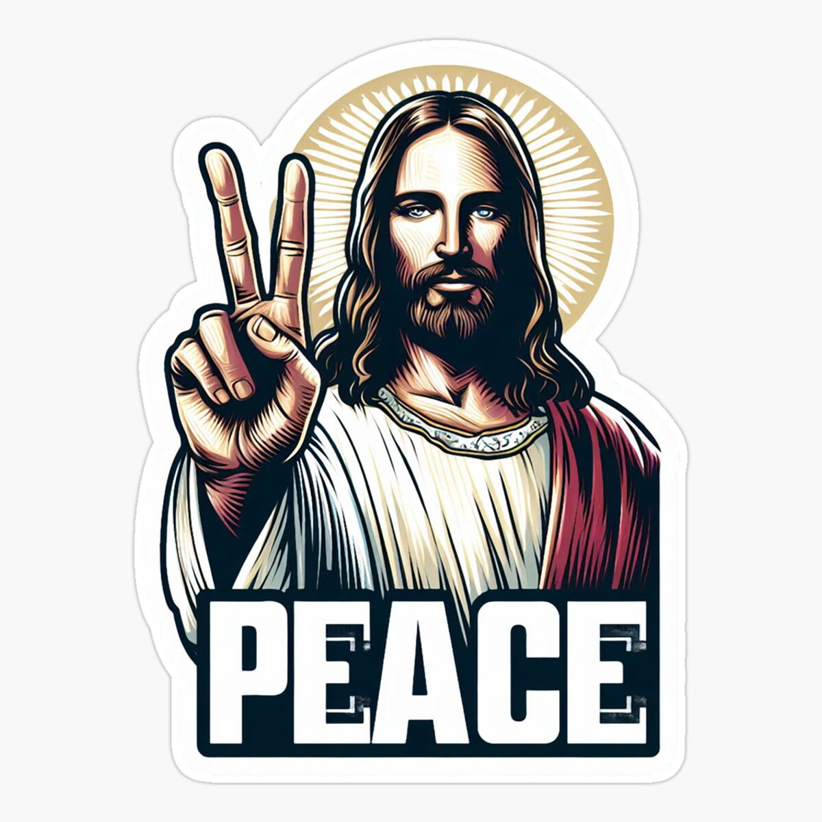 DOPASTICKER Peace With Sticker, Phone Sticker Water Bottle Sticker Car ...