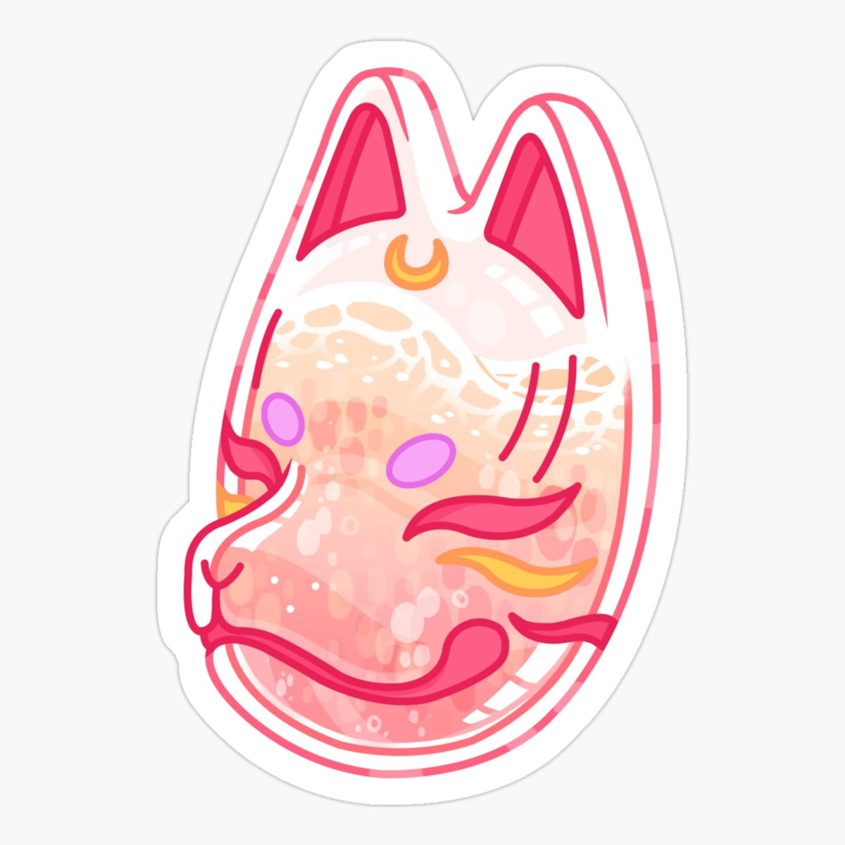 DOPASTICKER Peach Soda Kitsune Mask Sticker, Phone Sticker Car Stickers ...