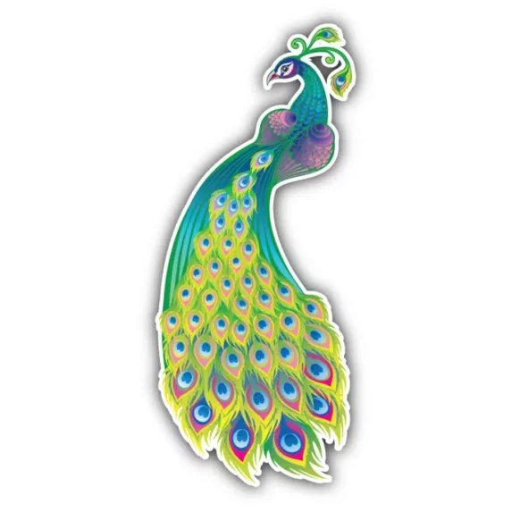 DOPASTICKER Peacock Tail Sticker Decal Phone Decal Water Bottle ...