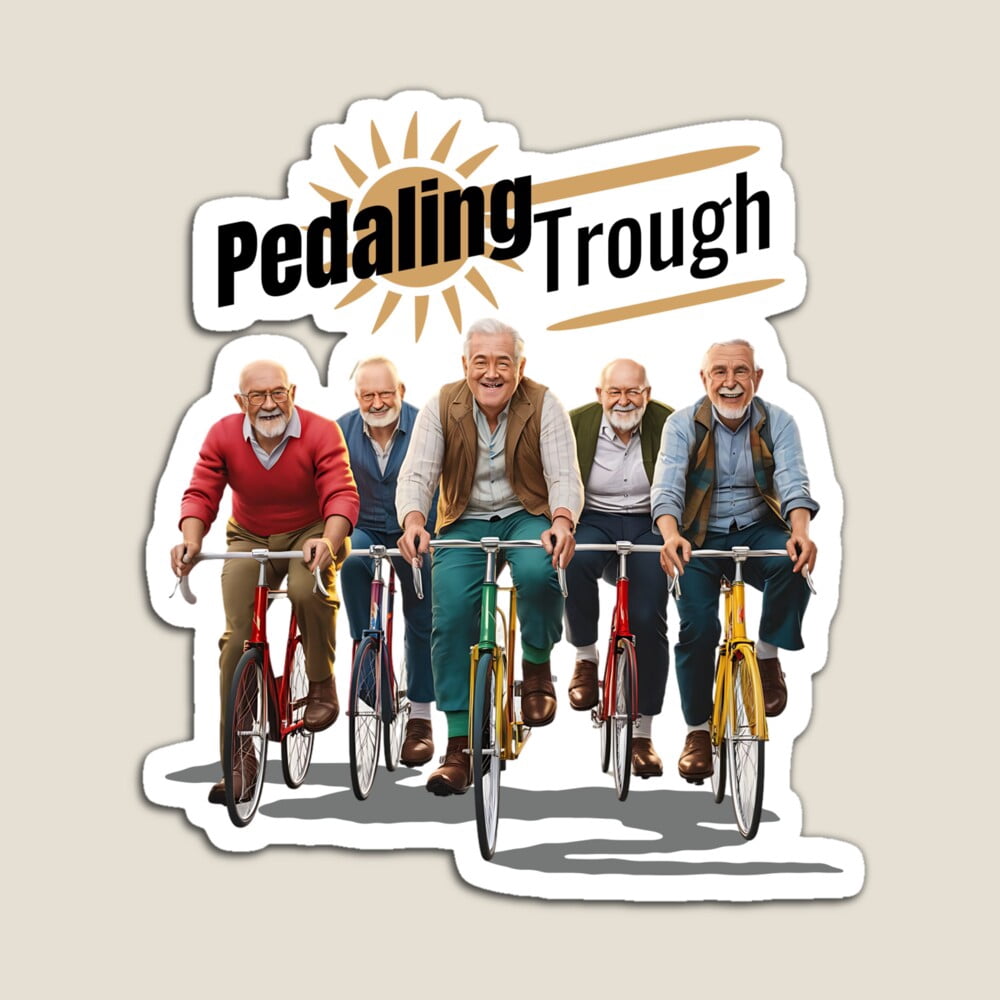 DOPASTICKER Pedaling Through - Active Seniors - Seniors Cycling Sticker ...