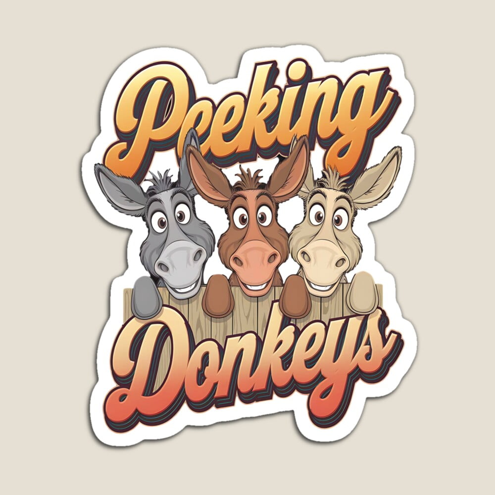 DOPASTICKER Peeking Donkeys - Donkey Whisperer - Donkeys Are Awesome ...