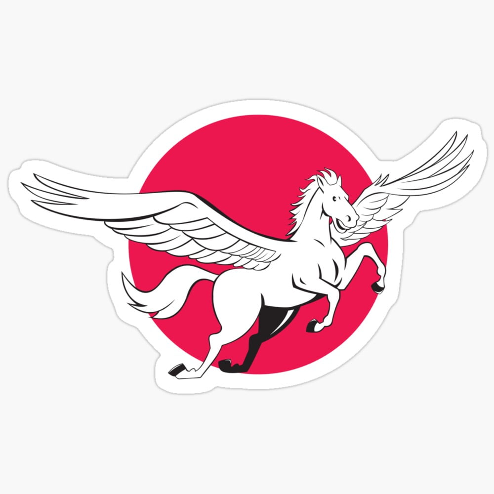 DOPASTICKER Pegasus Flying Horse Cartoon Sticker Phone Decal Water ...