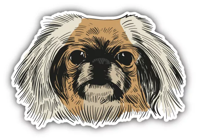 DOPASTICKER Pekingese Dog Head Sticker Decal Phone Decal Water Bottle ...