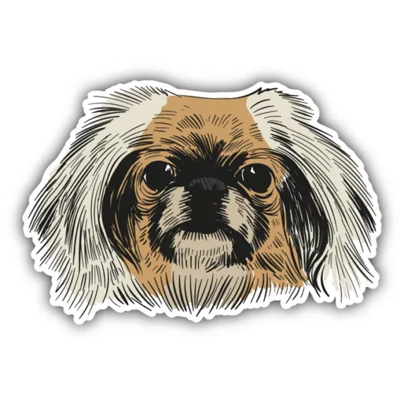 DOPASTICKER Pekingese Dog Head Sticker Decal Phone Decal Water Bottle ...