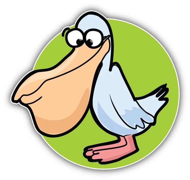 DOPASTICKER Pelican Cartoon Sticker Decal Phone Decal Water Bottle ...