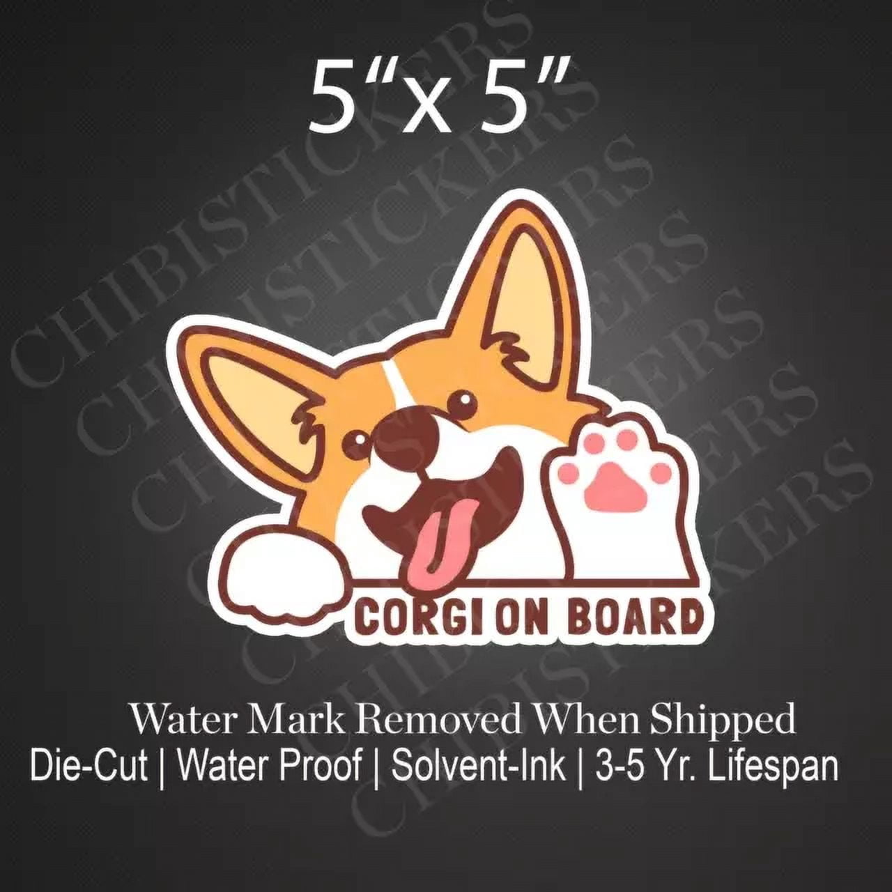 DOPASTICKER Pembroke Welsh Corgi On Board Waving Hi Cute Dog Peeker ...