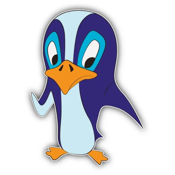 DOPASTICKER Penguin Cartoon Thoughtful Sticker Decal Phone Decal Water ...