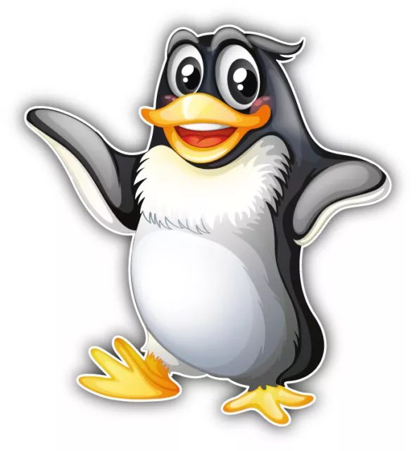 DOPASTICKER Penguin Happy Cartoon Sticker Decal Phone Decal Water ...