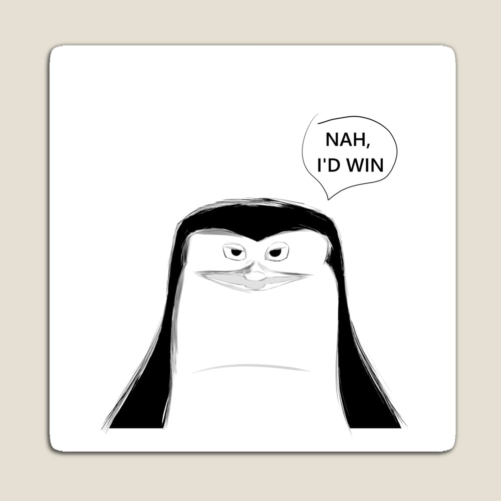 DOPASTICKER Penguin Nah I'D Win Decorative Laptop, Phone Stickers ...