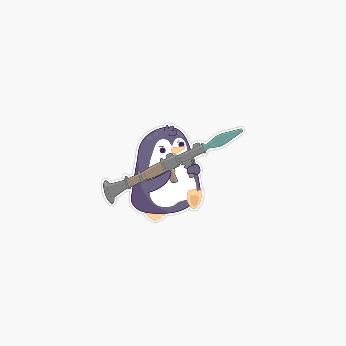 DOPASTICKER Penguin With Rocket Launcher Sticker, Phone Sticker Car ...