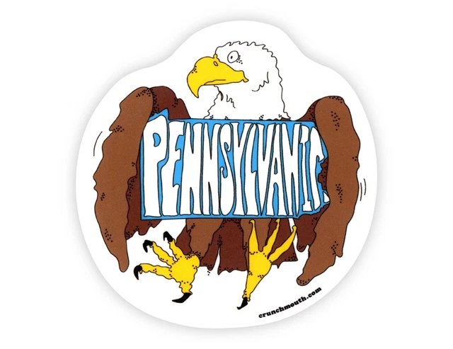 DOPASTICKER Pennsylvania State Map Bald Eagle Sticker Travel Decal ...