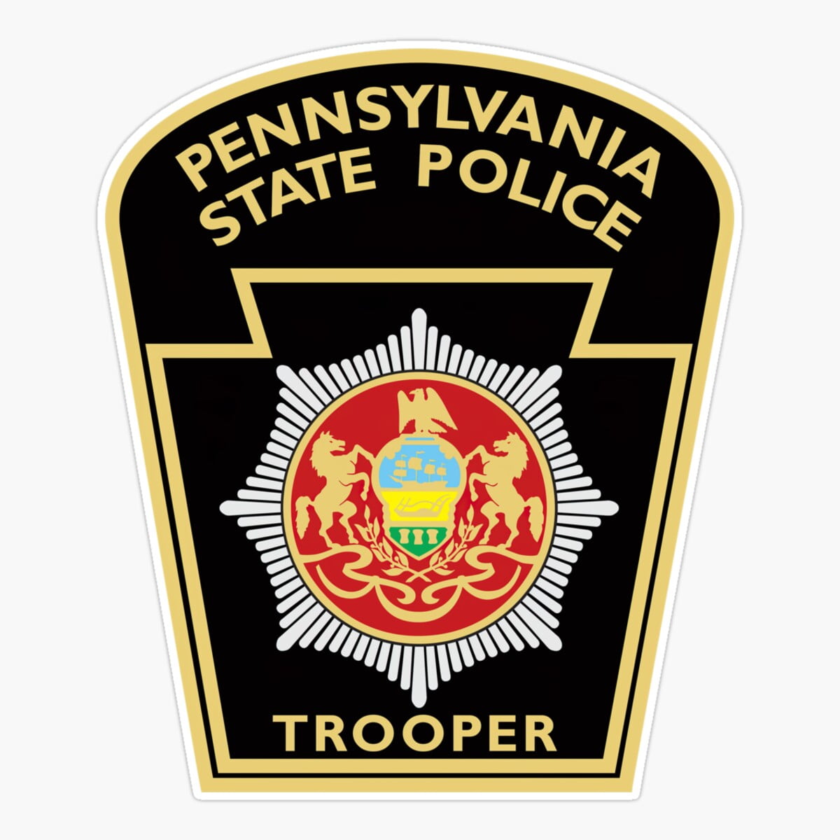 DOPASTICKER Pennsylvania State Police Trooper Badge Shield Sticker ...