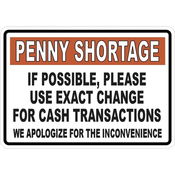 DOPASTICKER Penny Shortage Exact Change Sticker Phone Sticker, Latop ...
