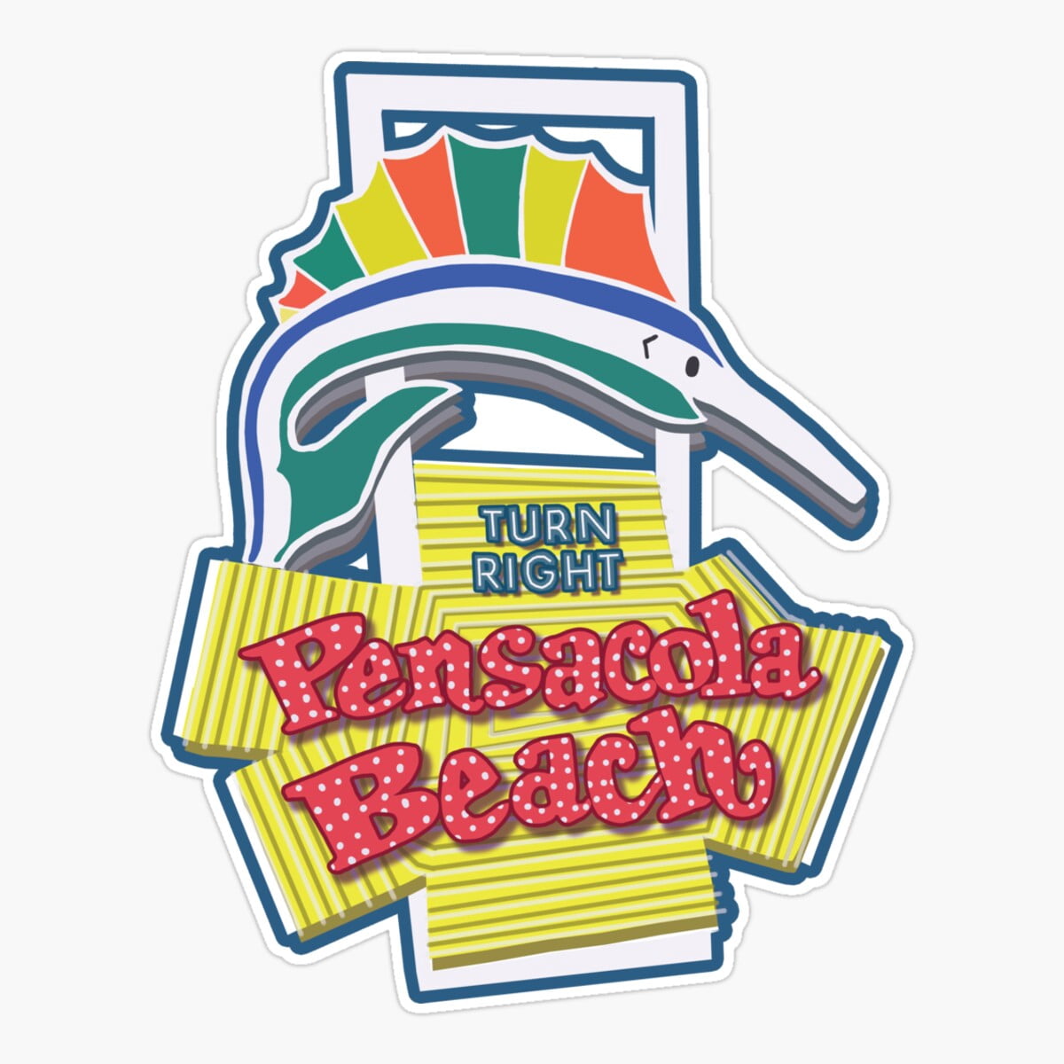 DOPASTICKER Pensacola Beach Sign Sticker, Phone Sticker Car Stickers ...