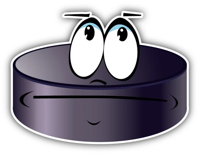 DOPASTICKER Pensive Hockey Puck Emotion Sticker Decal Phone Decal Water ...