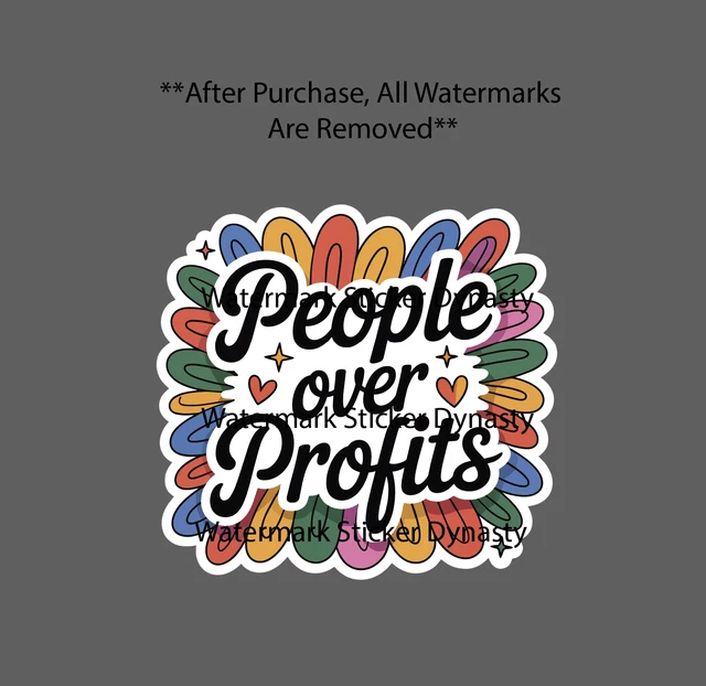 DOPASTICKER People Over Profits Sticker Business Love Gift Life Sticker ...