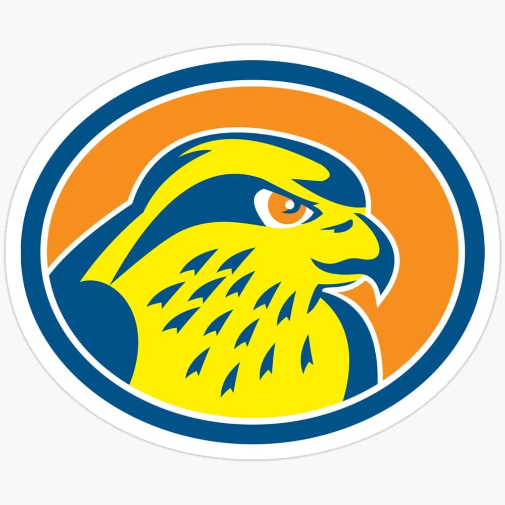 DOPASTICKER Peregrine Falcon Head Circle Retro Sticker Phone Decal ...