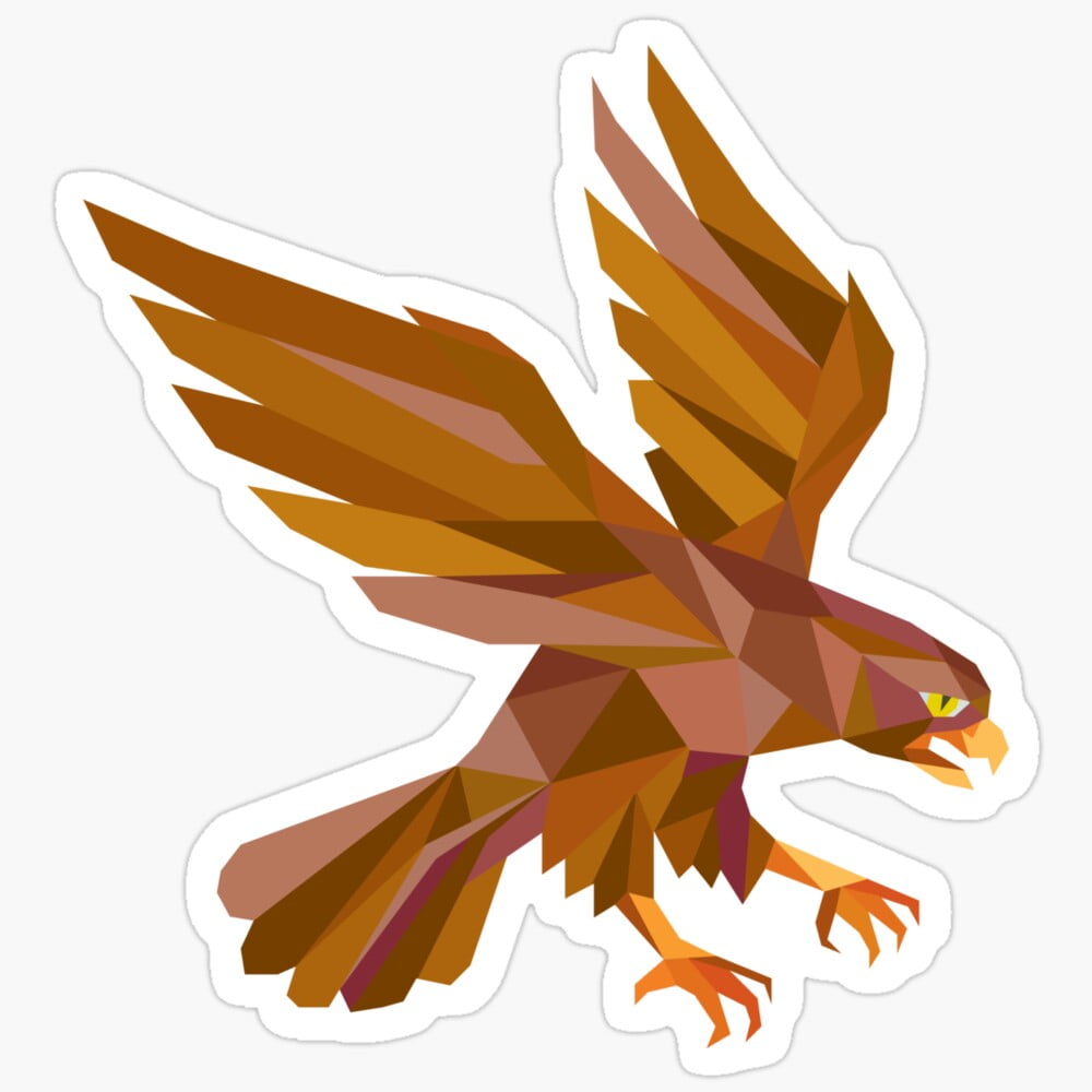 DOPASTICKER Peregrine Falcon Swooping Low Polygon Sticker Phone Decal ...