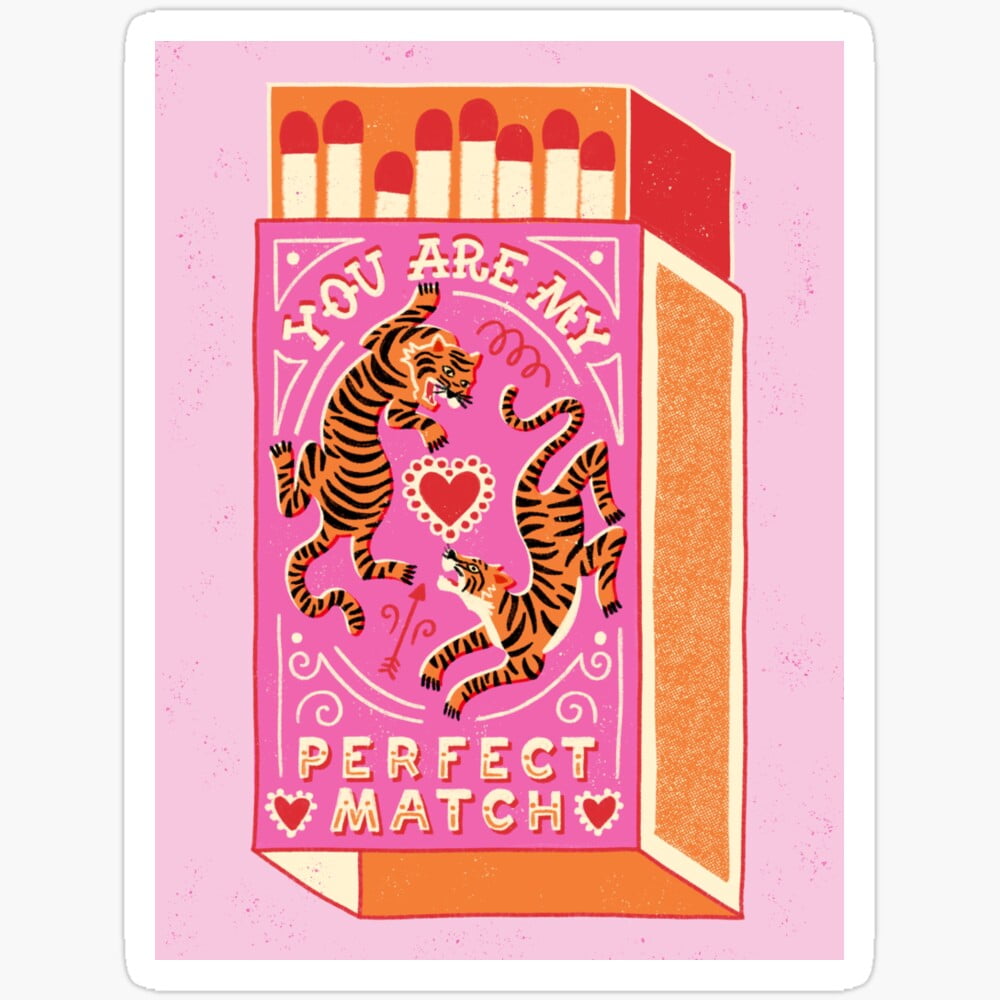 DOPASTICKER Perfect Match Sticker Phone Sticker, Latop Sticker, Lover ...