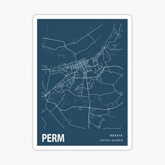 DOPASTICKER Perm Blueprint City Map Sticker Phone Decal Water Bottle ...