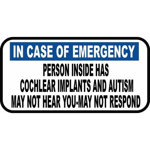 DOPASTICKER Person Inside Has Cochlear Implants And Autism Sticker Car ...