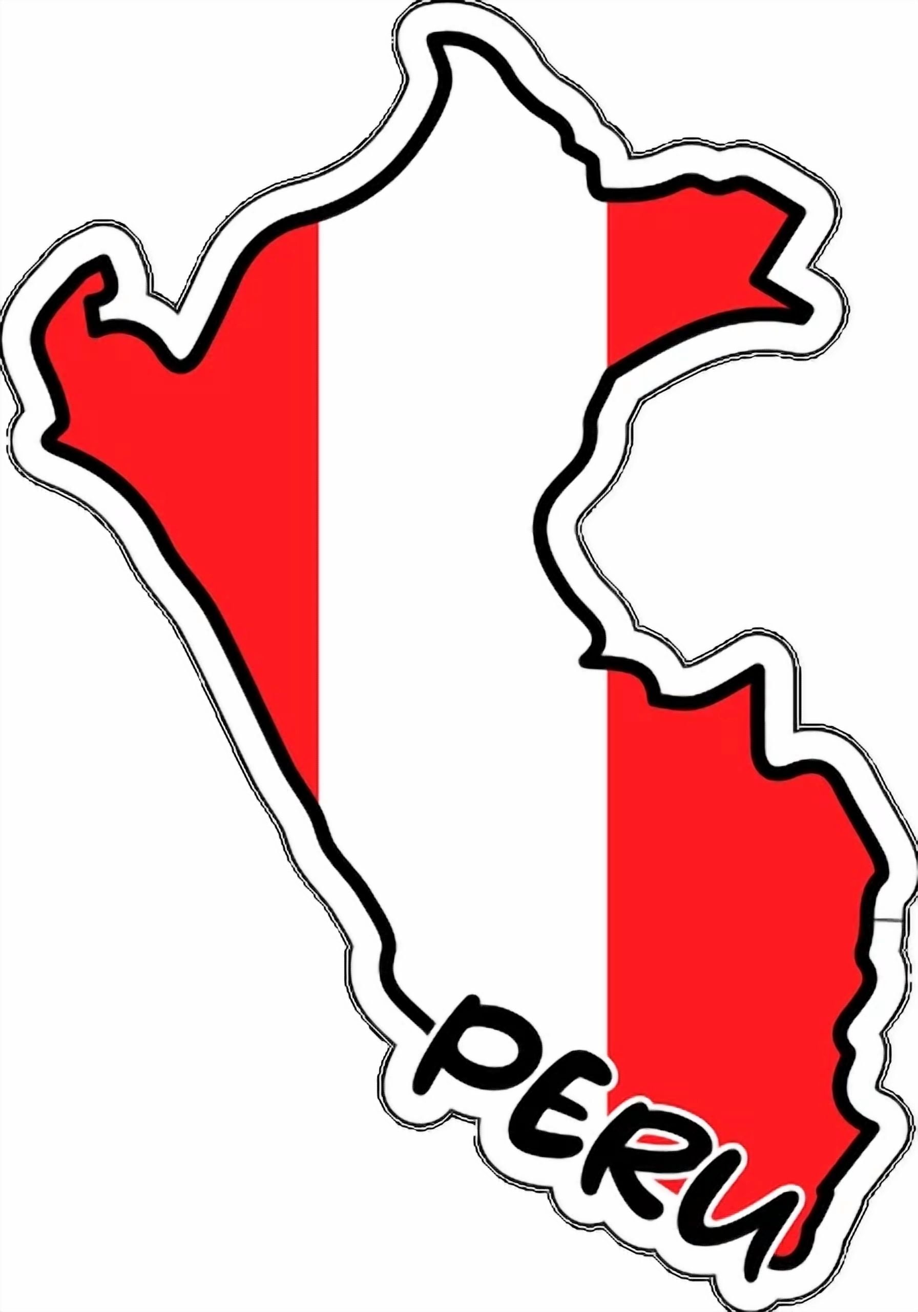 DOPASTICKER Peru Map Flag Sticker Decal Phone Decal Water Bottle ...