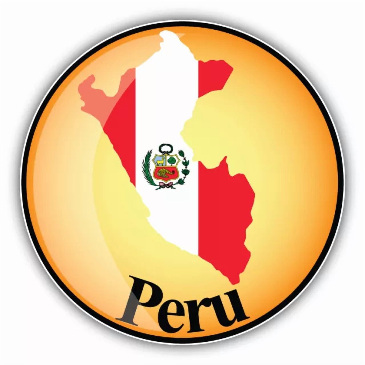 DOPASTICKER Peru Map Flag Sticker Decal Phone Decal Water Bottle ...