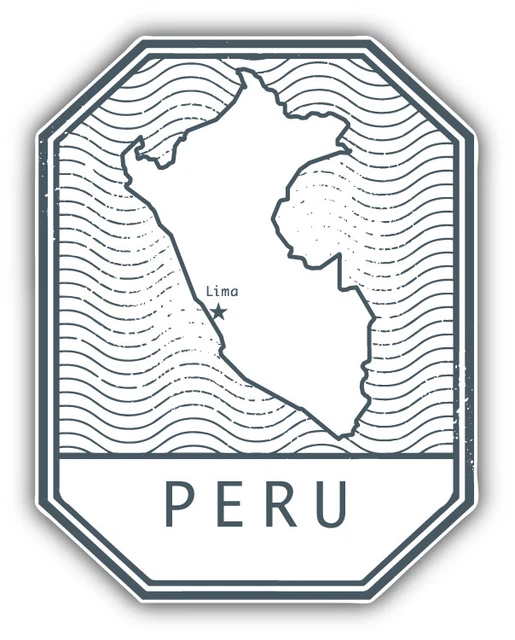 DOPASTICKER Peru Map Sticker Decal Phone Decal Water Bottle Stickers ...