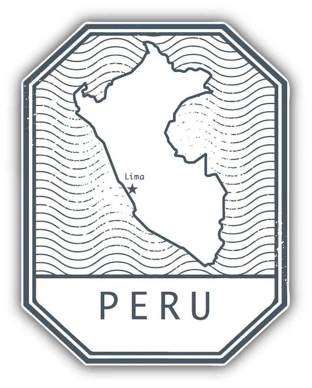 DOPASTICKER Peru Map Sticker Decal Phone Decal Water Bottle Stickers ...
