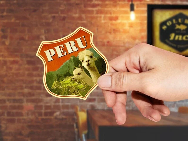 DOPASTICKER Peru Travel Sticker, Vintage Style Decal For Suitcase ...