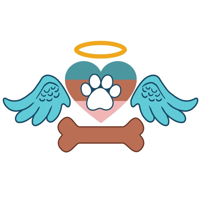 DOPASTICKER Pet Memorial Sticker Wing Paw Heart Halo Blue Pink Car ...