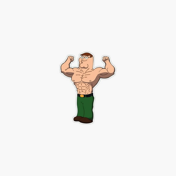 DOPASTICKER Peter Griffin Bodybuilder Muscular Sticker, Phone Sticker ...