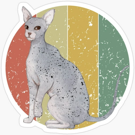 DOPASTICKER Peterbald Cat Lovers Gift, Peterbald Cat Retro Vintage ...