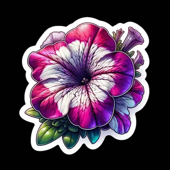 DOPASTICKER Petunia Sticker, Cute Kawaii Flower For Water Bottle ...