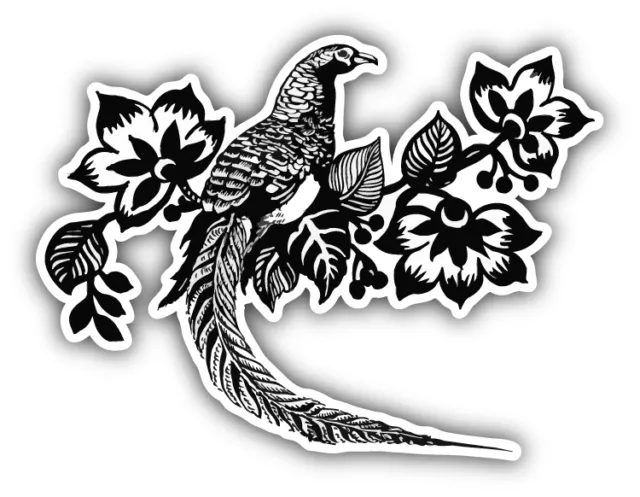 DOPASTICKER Pheasant Bird Sketch Sticker Decal Phone Decal Water Bottle ...