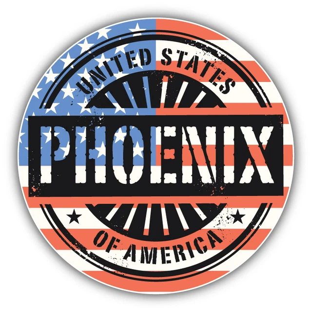 DOPASTICKER Phoenix Usa Flag Grunge Stamp Sticker Decal Phone Decal ...