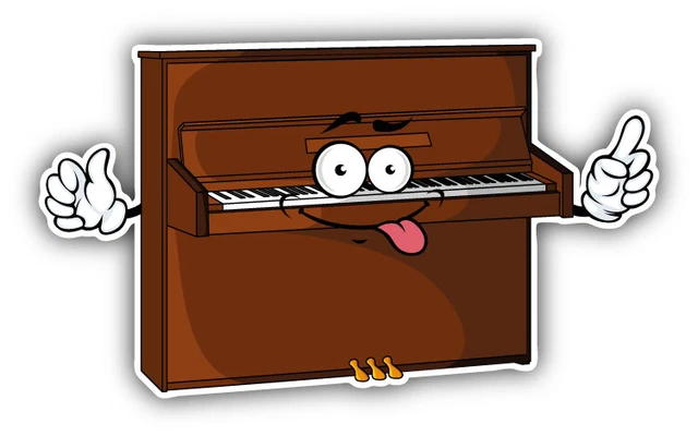 DOPASTICKER Piano Smiley Car Sticker Phone Decal Water Bottle Stickers ...
