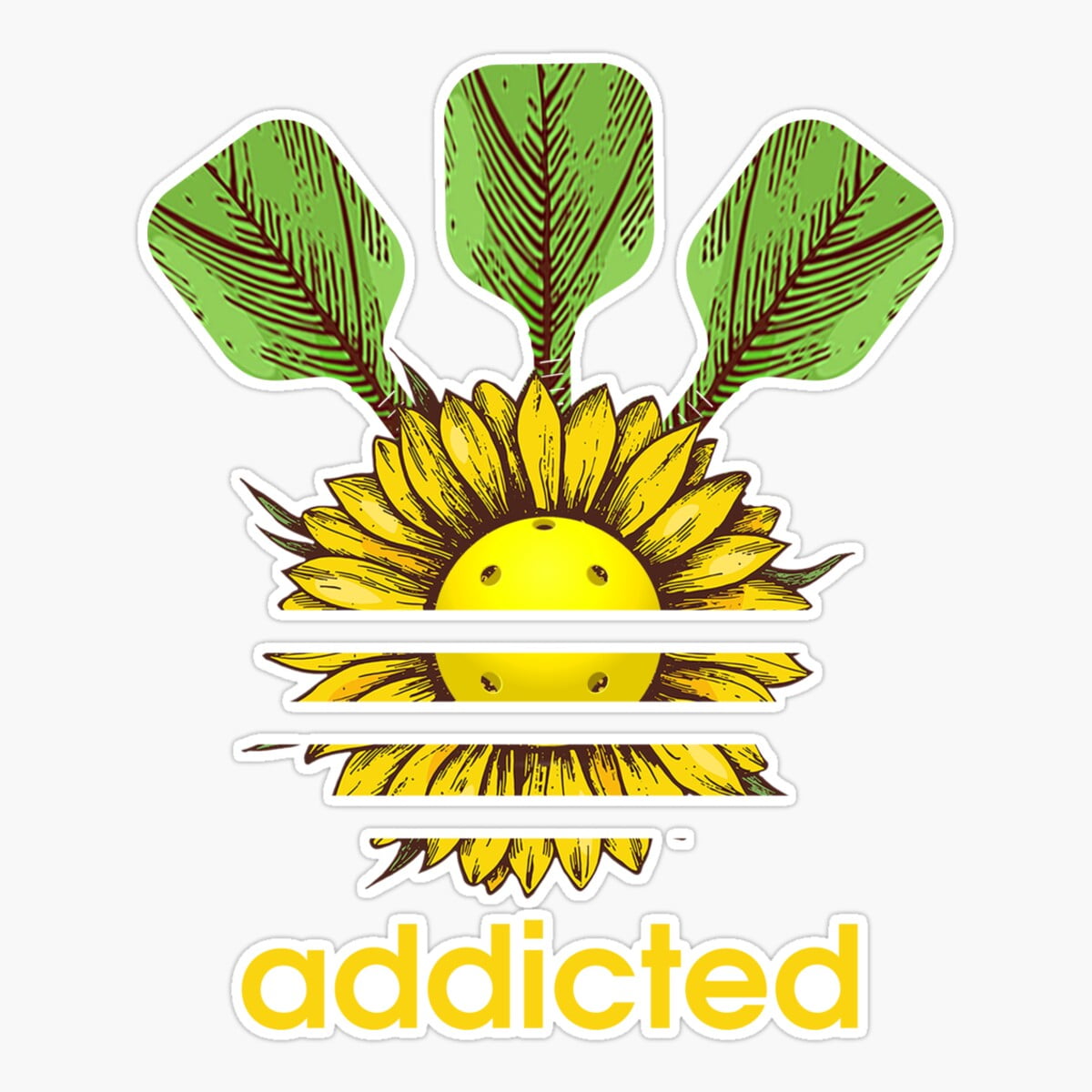 DOPASTICKER Pickleball Addicted Sticker, Phone Sticker Car Stickers ...