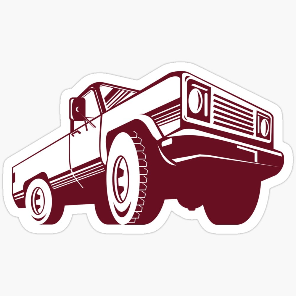 DOPASTICKER Pickup Truck Rear Retro Sticker Phone Decal Water Bottle ...